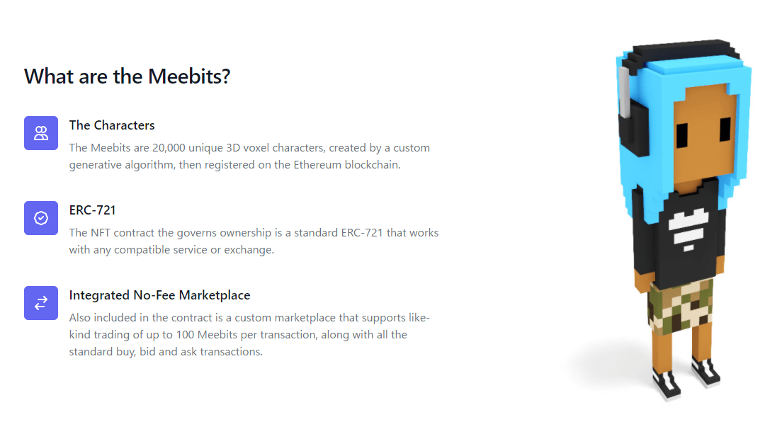 NFTのMeebits（ミービッツ）とは？特徴や買い方、将来性を徹底解説 - ふぁふぁぶろ